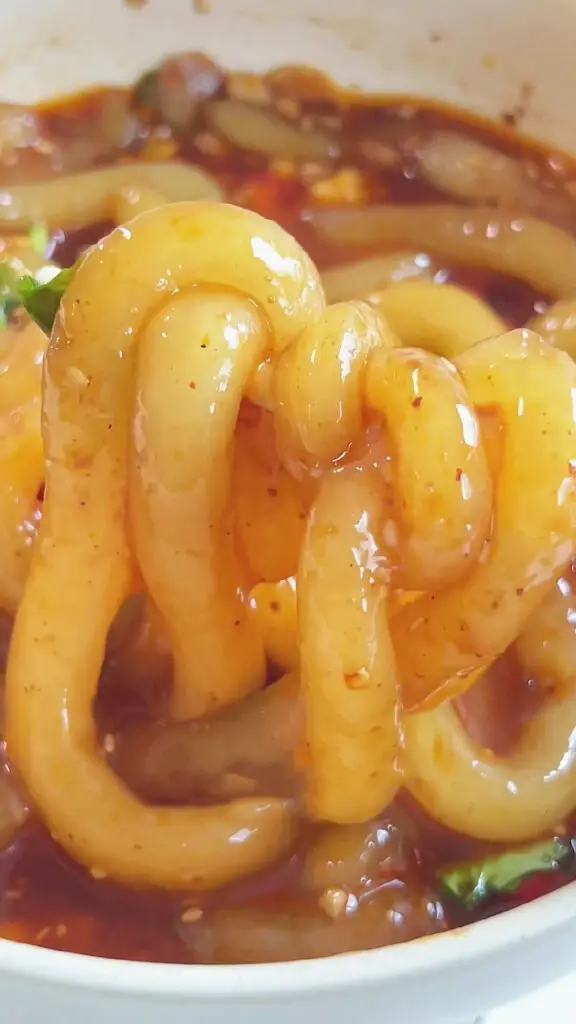 Chewy And Spicy Potato Noodles Recipe - Kitchen (Mis)Adventures