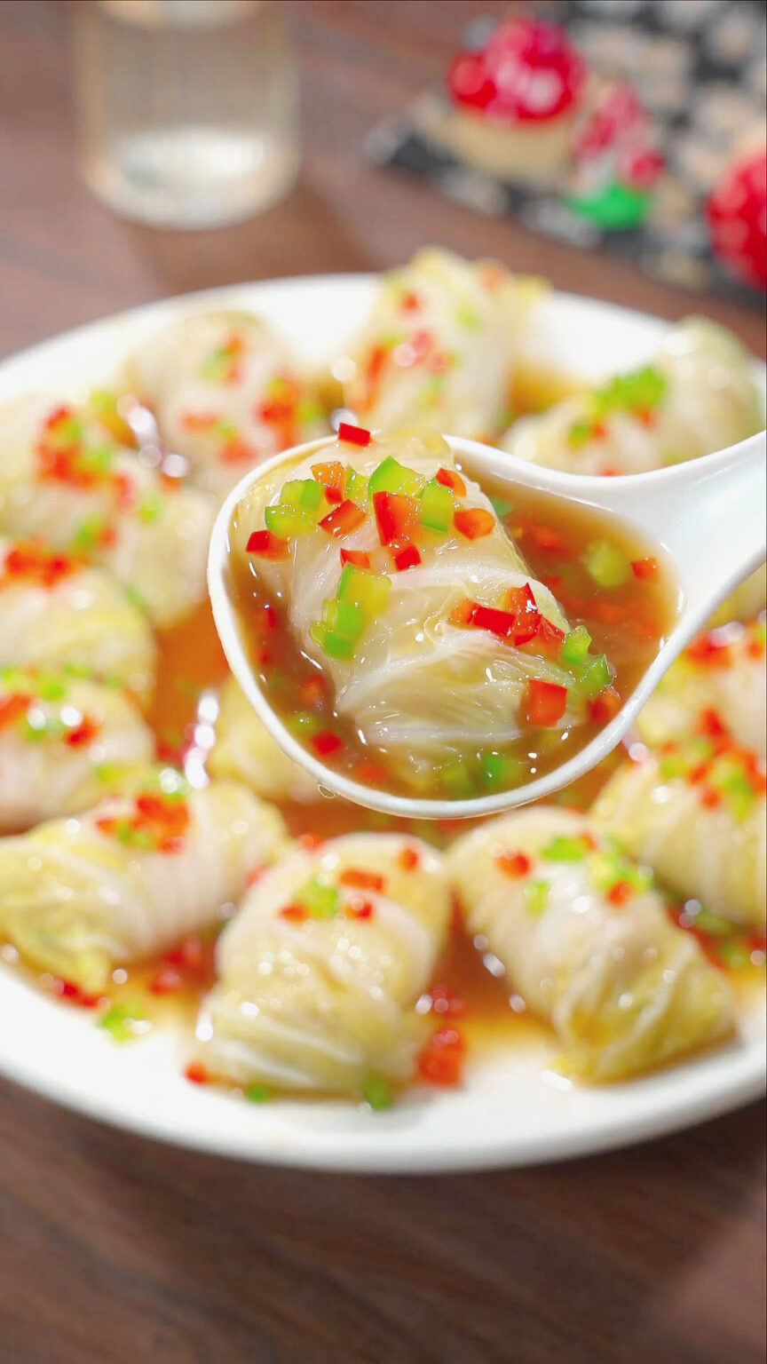 Steamed Cabbage Rolls Recipe In Savory Sauce - Kitchen (Mis)Adventures