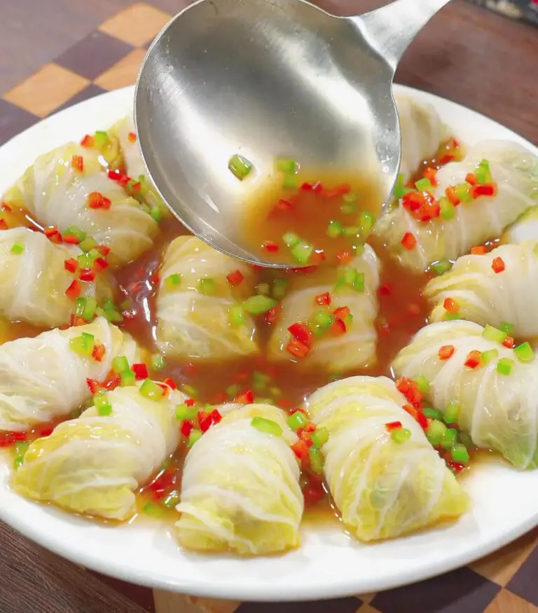 Steamed Cabbage Rolls Recipe In Savory Sauce - Kitchen (Mis)Adventures