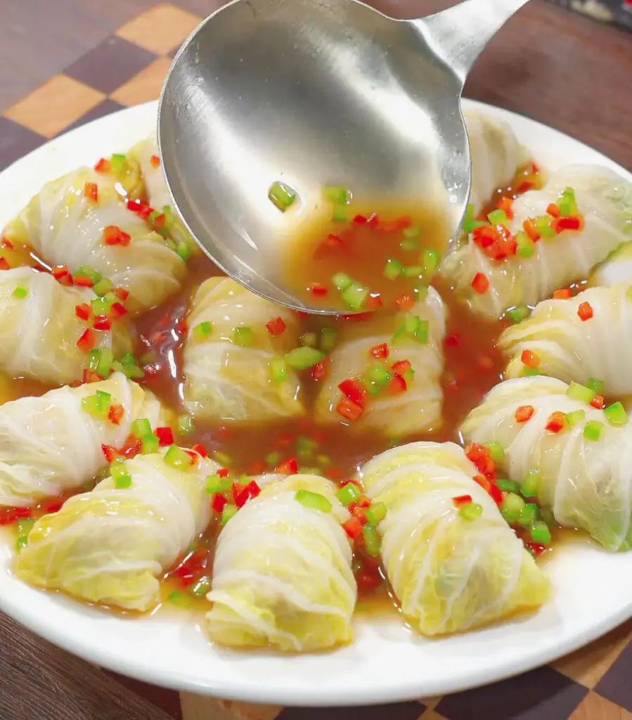 Steamed Cabbage Rolls Recipe In Savory Sauce - Kitchen (Mis)Adventures