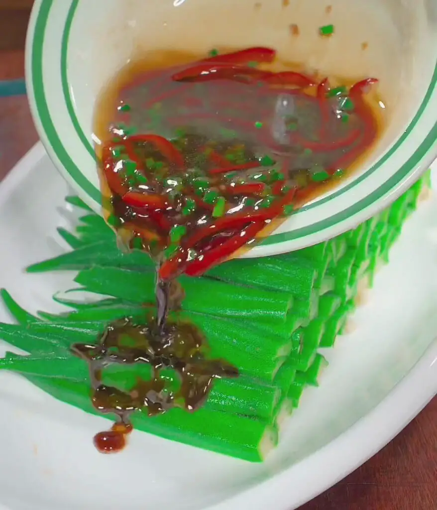 Boiled Okra With Spicy Savory Sauce - Kitchen (Mis)Adventures