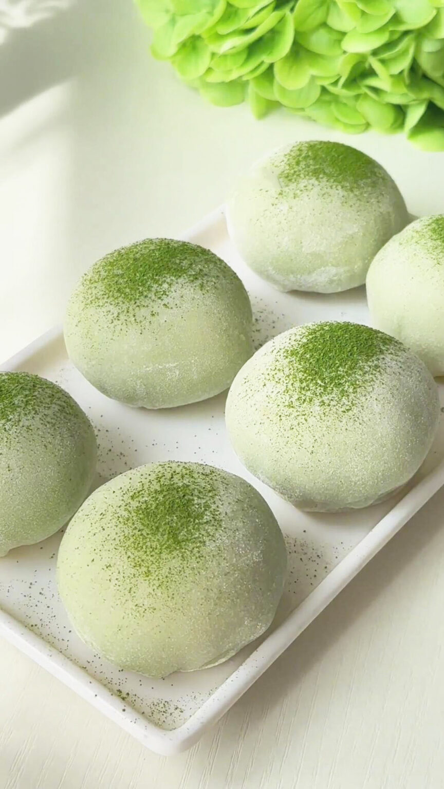 Matcha Mochi Recipe (Green Tea Cheese Ice Cream Filling) - Kitchen (Mis ...